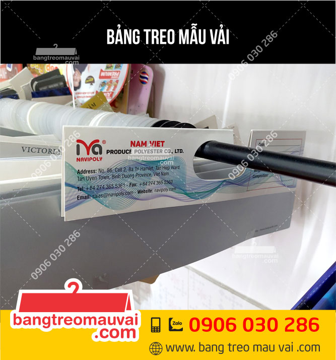 Bảng treo mâu vải Cong ty Nam Việt