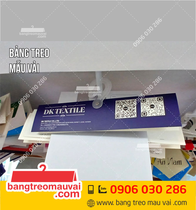 Bảng treo mẫu vải Công ty DK Textile