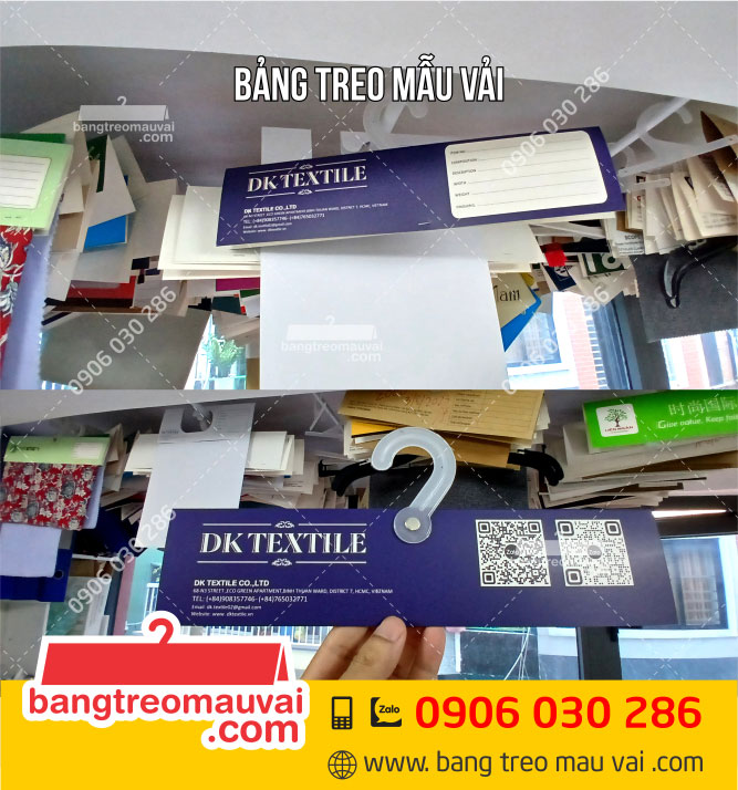 Bảng treo mẫu vải Công ty DK Textile