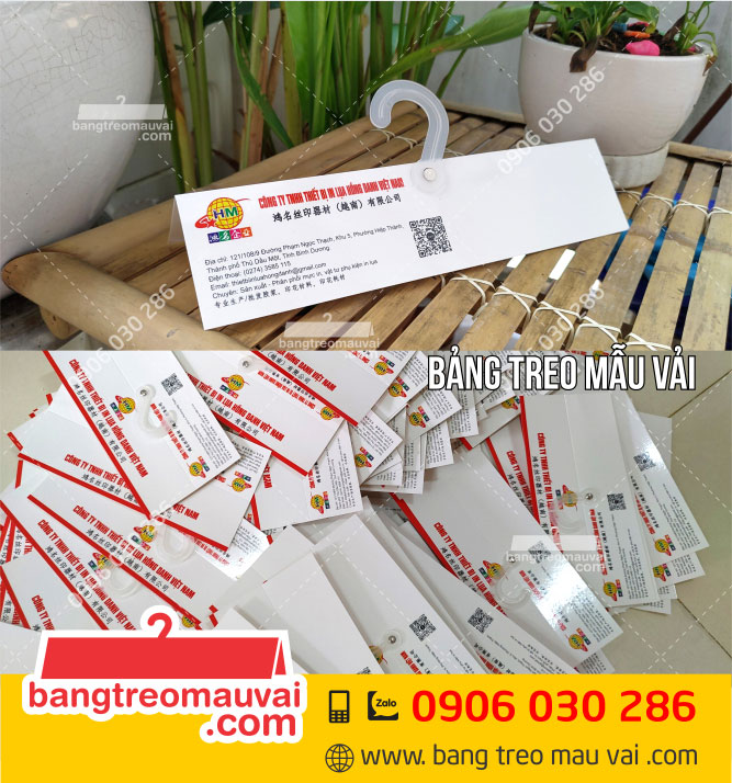 Bảng treo mẫu vải Công ty thiết bị in lụa Hồng Danh